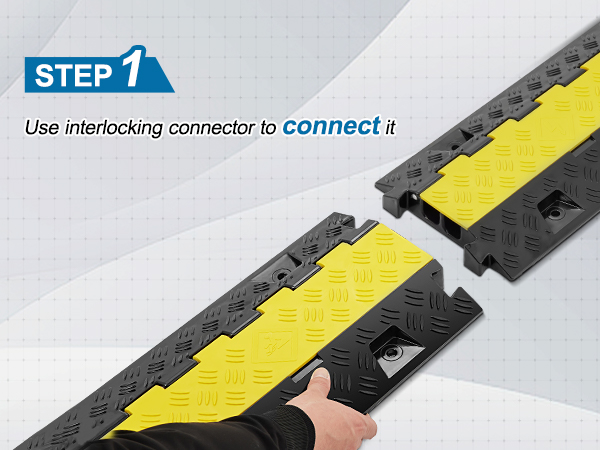 VEVOR Cable Protector Ramp, 2 Channel, 22000 lbs/axle Capacity Heavy ...