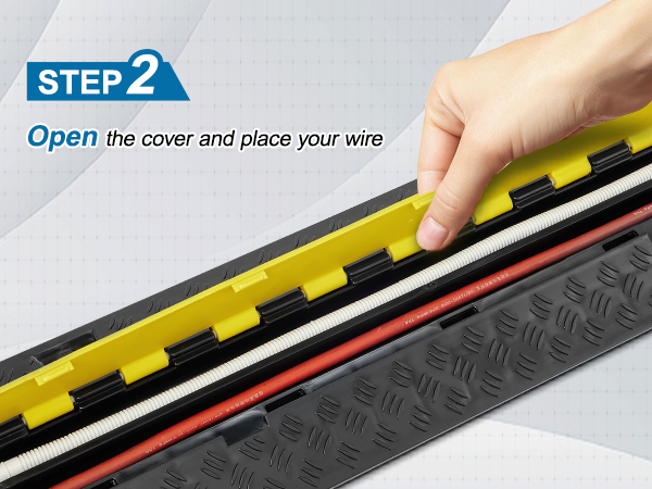 VEVOR 5 PCs Cable Protector Ramp, 2 Channel, 22000 lbs/axle Capacity ...