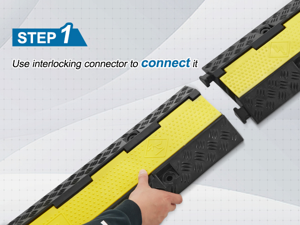 VEVOR 3 PCs Cable Protector Ramp 2 Channel 5443 kg Load Wire Cable ...