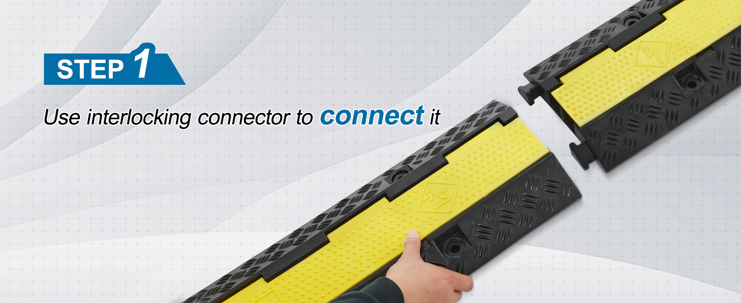 VEVOR 3 PCs Cable Protector Ramp 2 Channel 12000 lbs Load Wire Cable ...