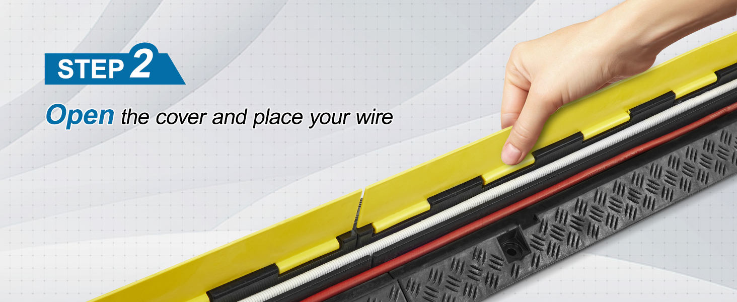 VEVOR 3 PCs Cable Protector Ramp 2 Channel 12000 lbs Load Wire Cable ...