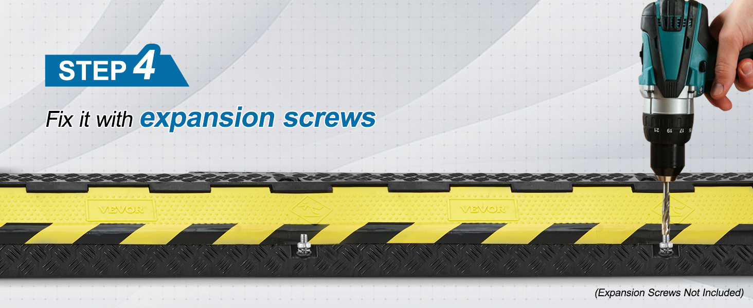 VEVOR 3 PCs Cable Protector Ramp 2 Channel 12000 lbs Load Wire Cable ...