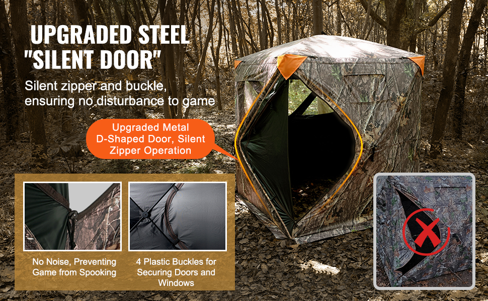VEVOR Hunting Blind 270° See Through Ground Blind 3 Windows Mesh for 1 ...