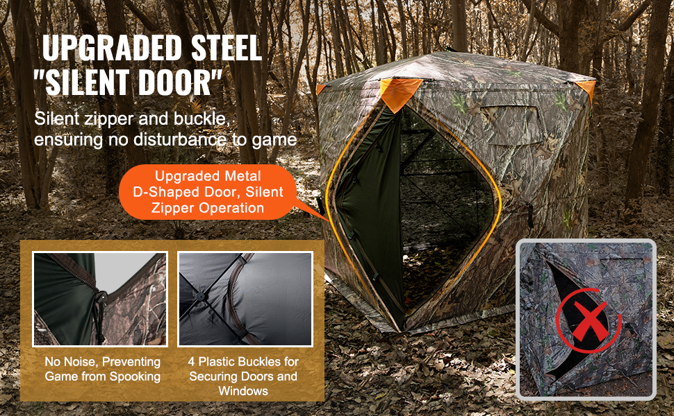 VEVOR Hunting Blind, 270° See Through Ground Blind, 1-2 Person Pop Up ...