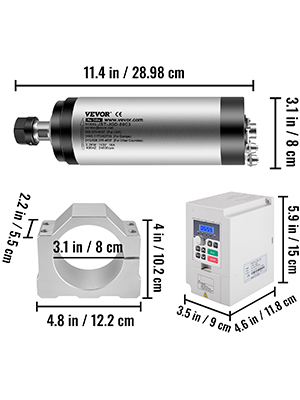 VEVOR VFD CNC Spindle Motor Kits 110V CNC Spindle Motor Kits 2.2KW ...