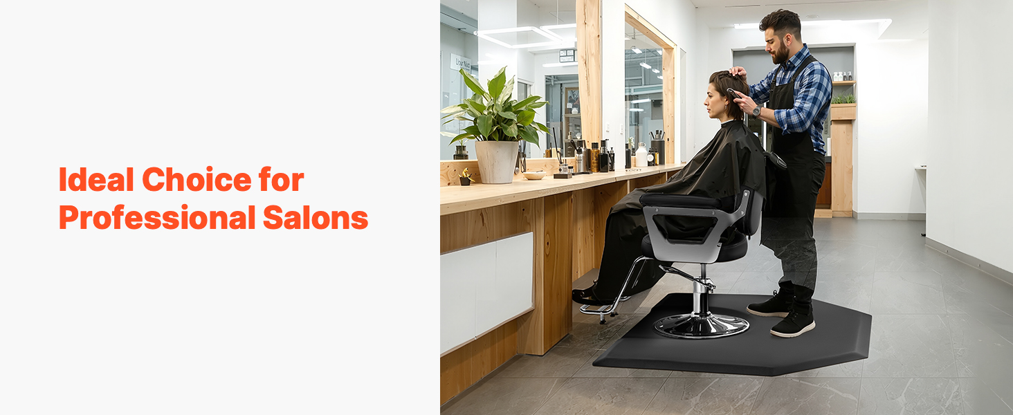 VEVOR Salon Mat for Hair Stylist 4 x 5 FT Hexagon Salon Chair Mat 1 ...