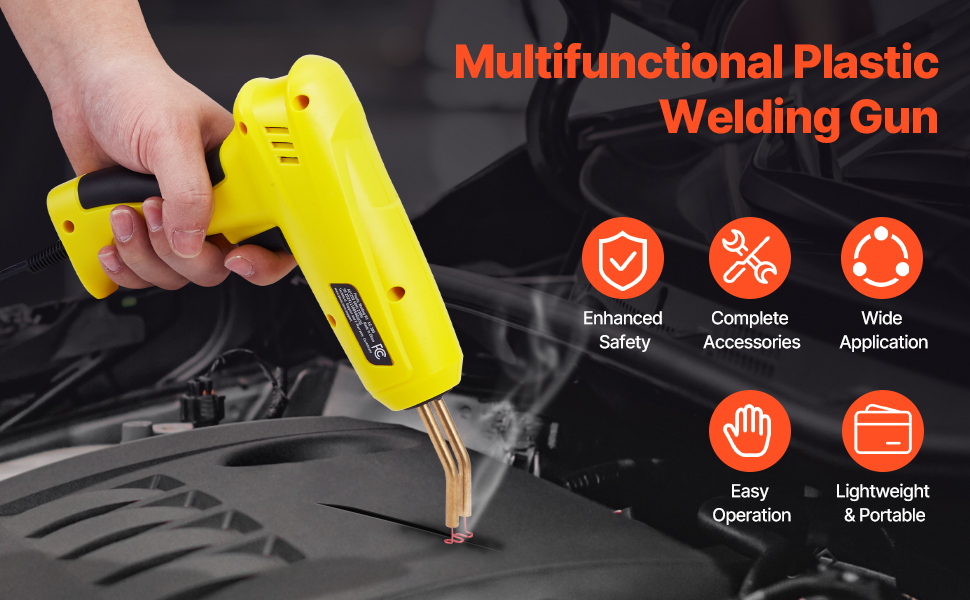 Plastic Welder 220W Plastic Welder Gun Kit with 1200 Staples & 76 Rods ...