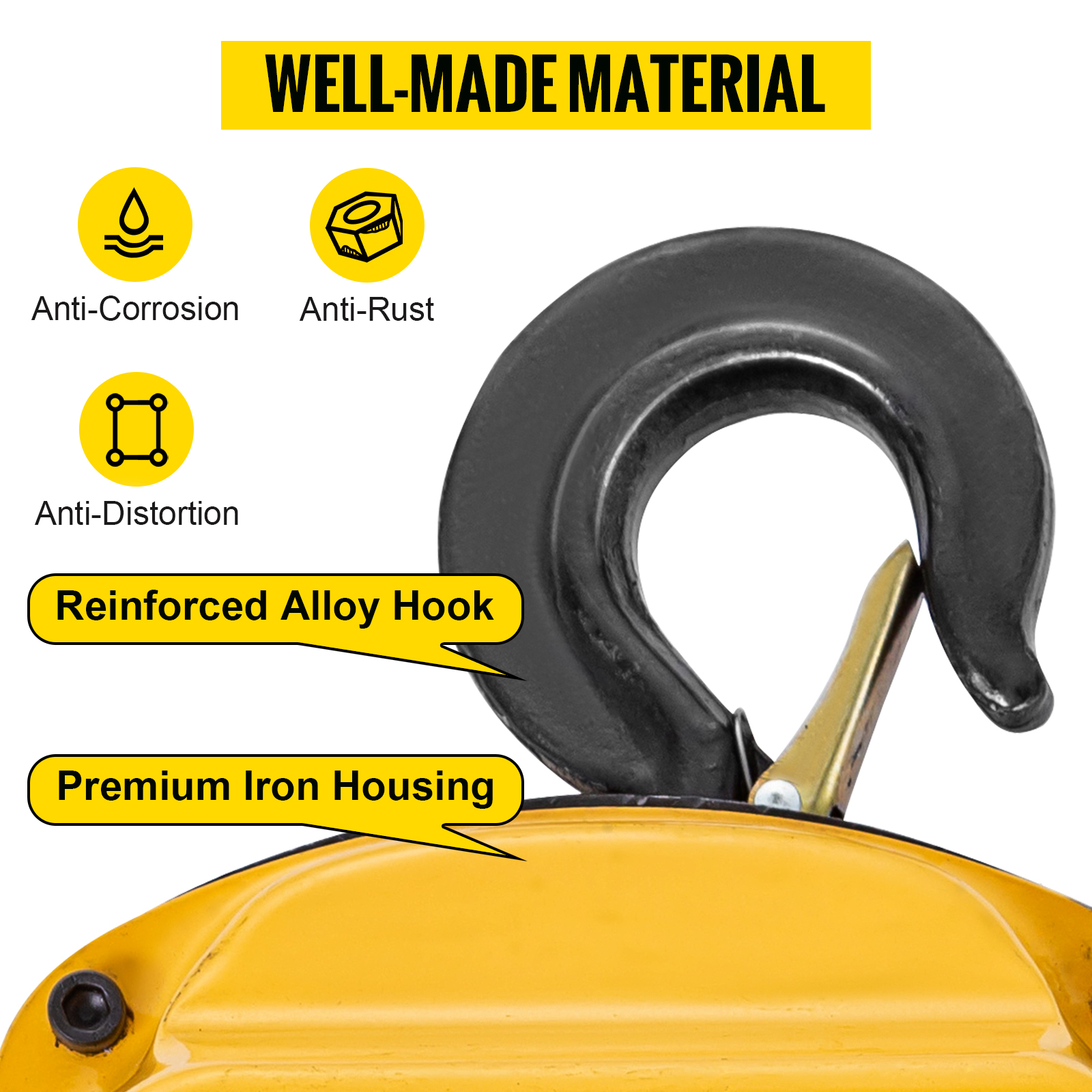 VEVOR Chain Hoist 1100lbs/0.5ton, Chain Block Hoist Manual Chain Hoist ...