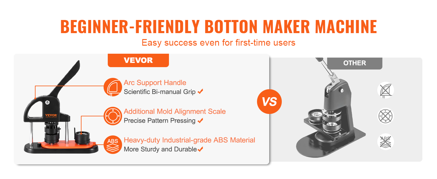 VEVOR Button Maker Machine, 1.25 inch/32mm Pin Maker, Installation-Free ...