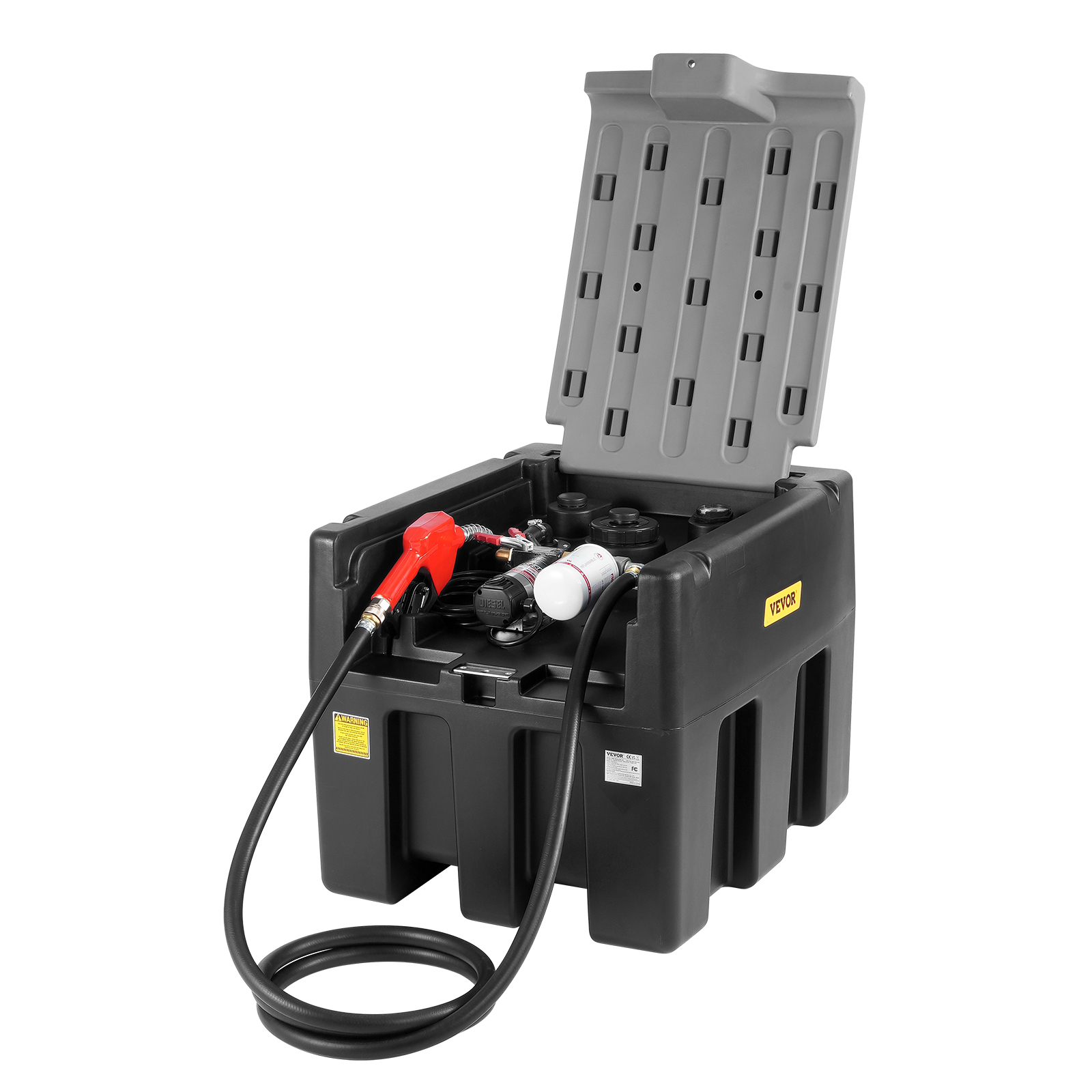 VEVOR Portable Diesel Tank, 58 Gallon Capacity & 10 GPM Flow Rate ...