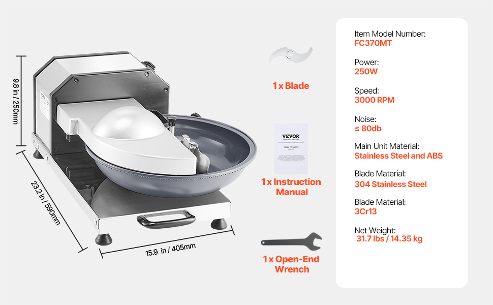 Food Processor Vegetable Chopper 3000RPM Food-Grade Stainless Steel ...