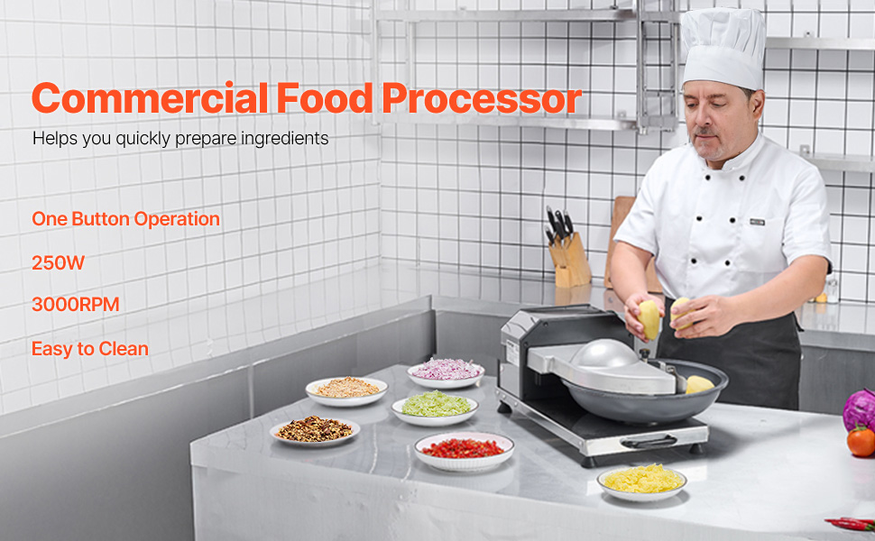 Food Processor Vegetable Chopper 3000RPM Food-Grade Stainless Steel ...