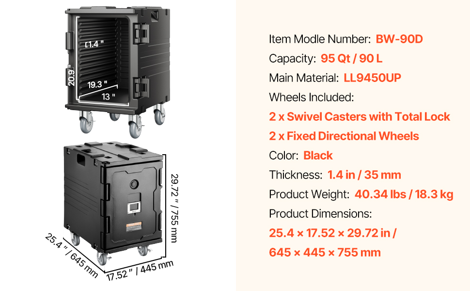 Insulated Food Pan Carrier Stackable Catering Dishbox 90L Chafing Dish ...