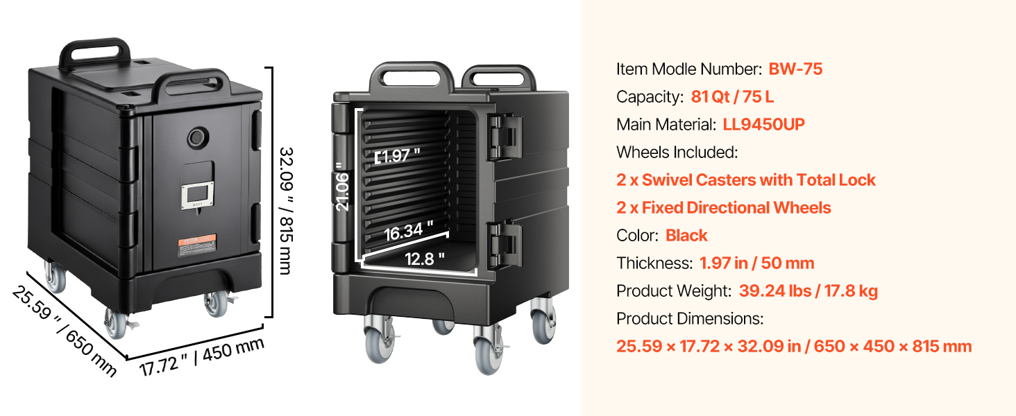 Insulated Food Pan Carrier Stackable Catering Dishbox 81QT Chafing Dish ...