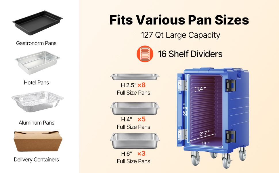 Insulated Food Pan Carrier Stackable Catering Dishbox 120L Chafing Dish ...