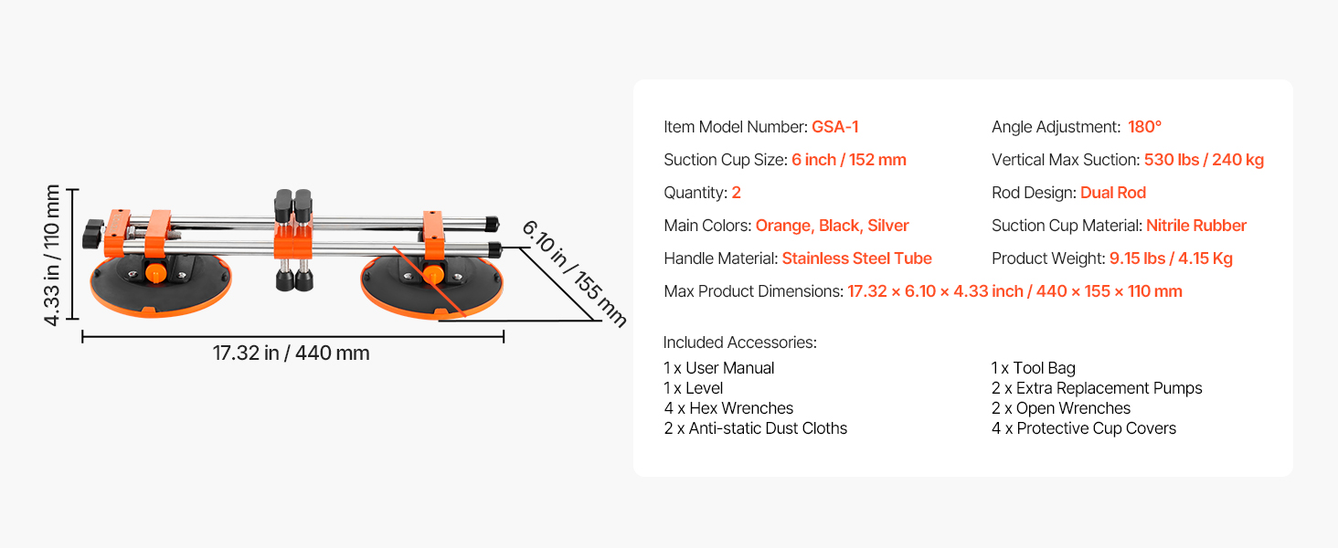 VEVOR Seamless Seam Setter 6" Suction Cup for Countertop Seam Joining ...