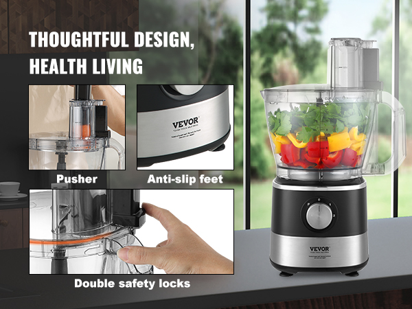 VEVOR Food Processor, 14-Cup Vegetable Chopper for Chopping, Mixing ...
