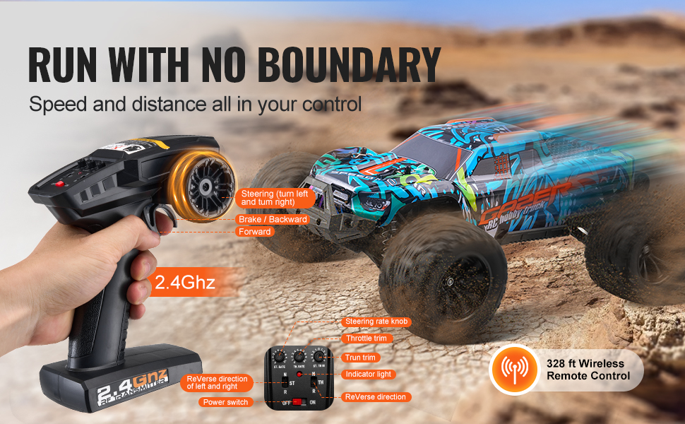 Remote Control Car 1:14 Scale All Terrain 4WD Off-Road Truck for Kids ...
