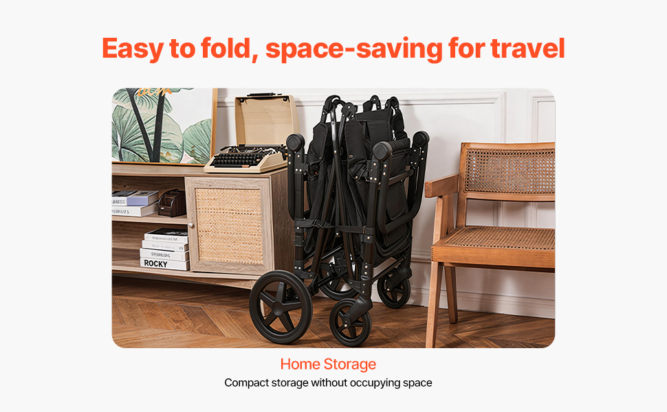 Wagon Stroller for 4 Kids Push Pull Quad Collapsible Stroller 330LBS ...