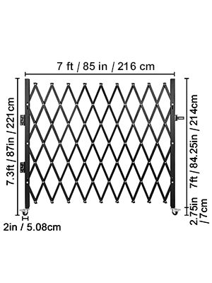 VEVOR Single Folding Security Gate, 7.1' H x 7.1' W （85 x 85 inch ...