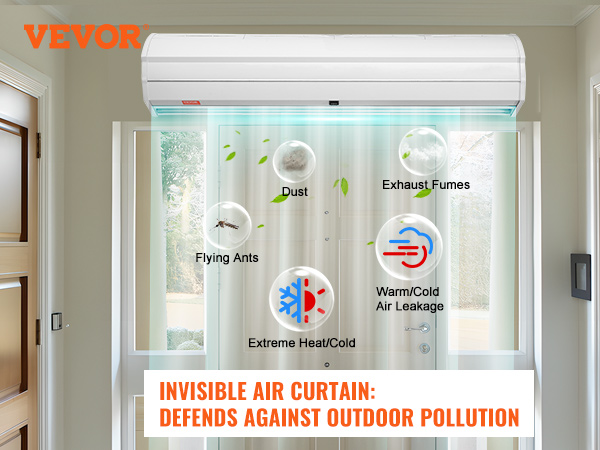 VEVOR 48" Commercial Indoor Air Curtain Super Power 2 Speeds 1200CFM ...
