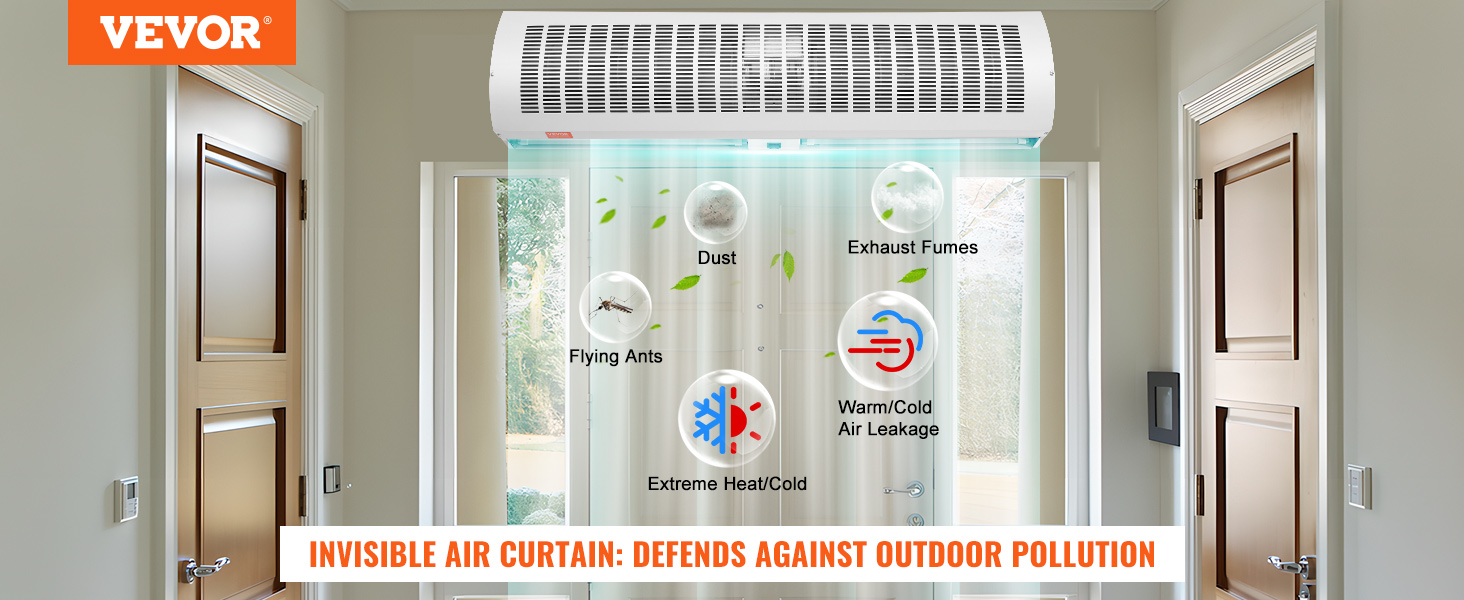 VEVOR 42" Commercial Indoor Air Curtain Super Power 2 Speeds 1350CFM ...