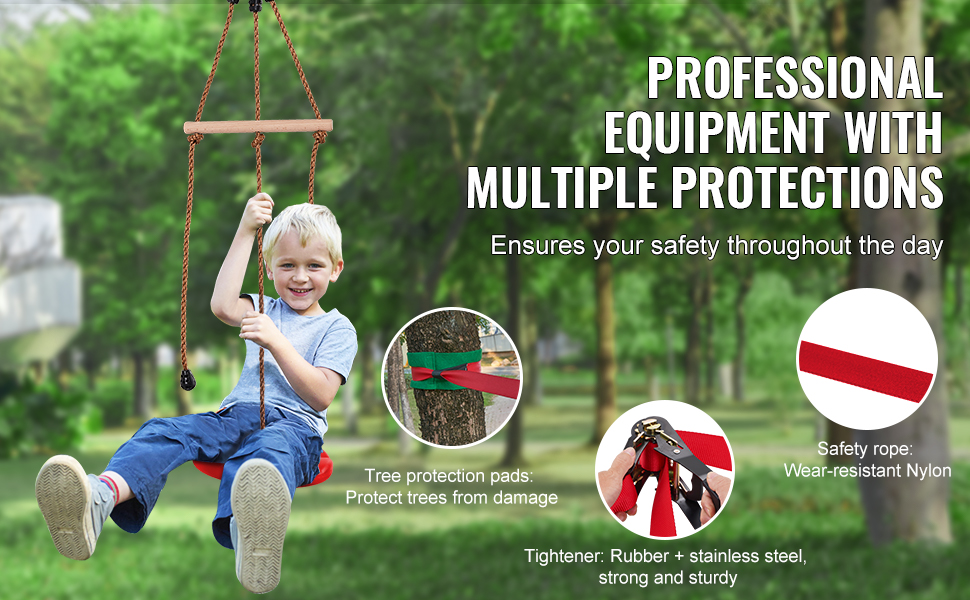 VEVOR Zipline Kit for Kids and Adult, 65 ft Zip Line Kits Up to 500 lb ...