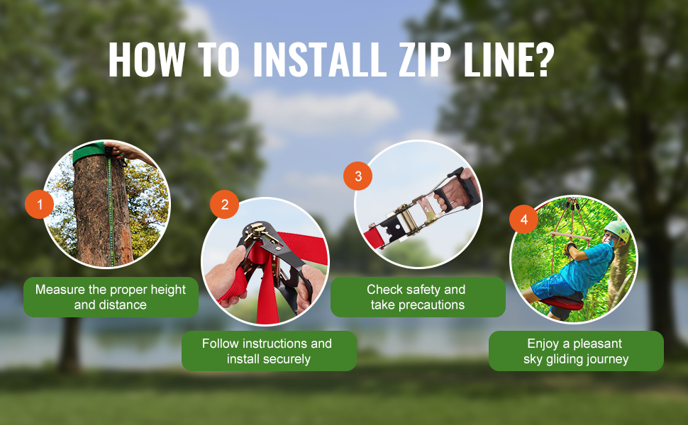VEVOR Zipline Kit for Kids and Adult, 65 ft Zip Line Kits Up to 500 lb ...