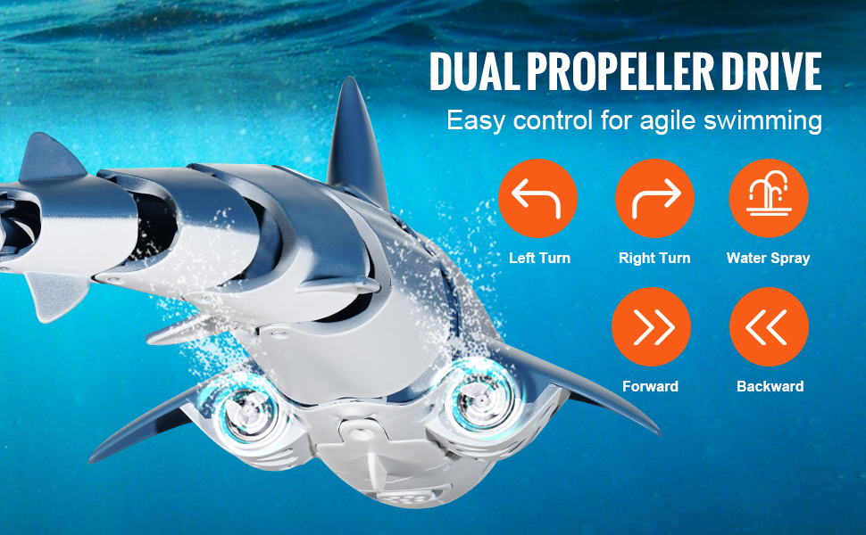 Christmas gifts! VEVOR Remote Control Shark Toy 2.4 GHz High Speed RC ...