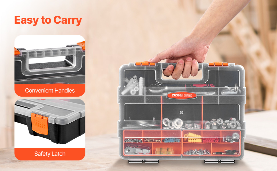Single sided！3-Pack Small Parts Organizer 21-Compartment Organizer Box ...