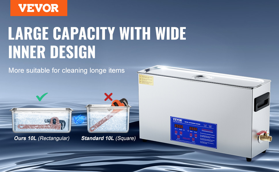VEVOR 10L Ultrasonic Gun Cleaner 300W Ultra Sonic Cleaner Timer Heater ...