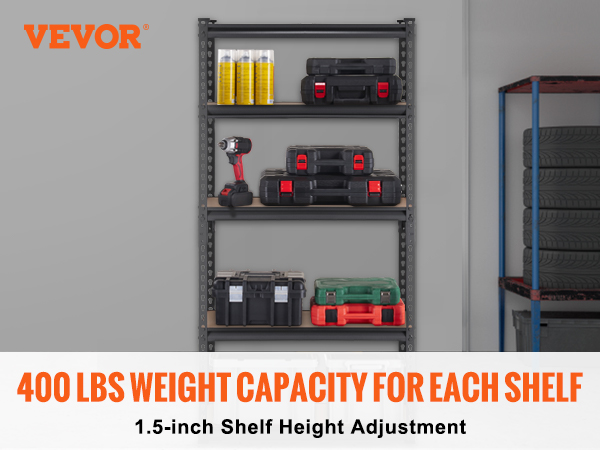 VEVOR Storage Shelving Unit, 5-Tier Adjustable, 2000 lbs Capacity ...