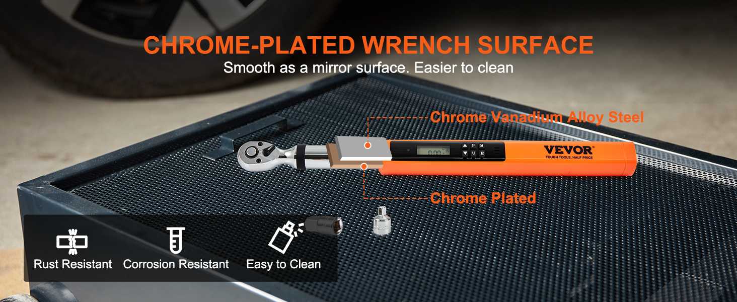 VEVOR Digital Torque Wrench, 3/8" Drive Electronic Torque Wrench, Torque Wrench Kit 3.7-37ft.lb ...