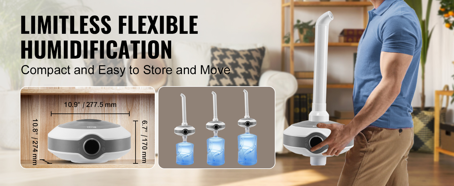 VEVOR Humidifier for Large Room 1291.7 sq ft, Industrial Commercial ...
