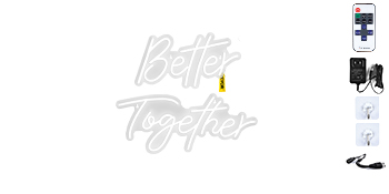 VEVOR Better Together Neon Sign, 13" x 7" +18" x 8" Warm White LED ...