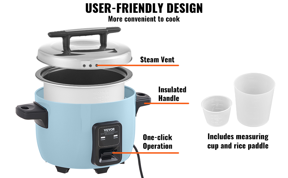 VEVOR Commercial Rice Cooker 50-Cup Non-Stick Pot 10L 24H Keep Warm ...