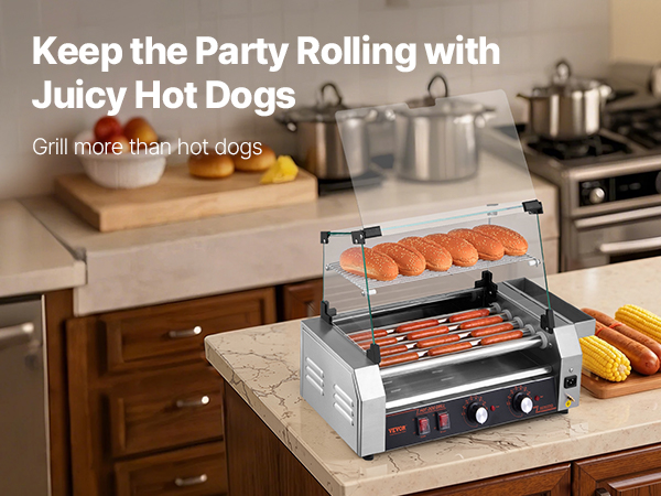 VEVOR Electric 12 Hot Dog 5 Roller Commercial Grill Cooker Machine ...