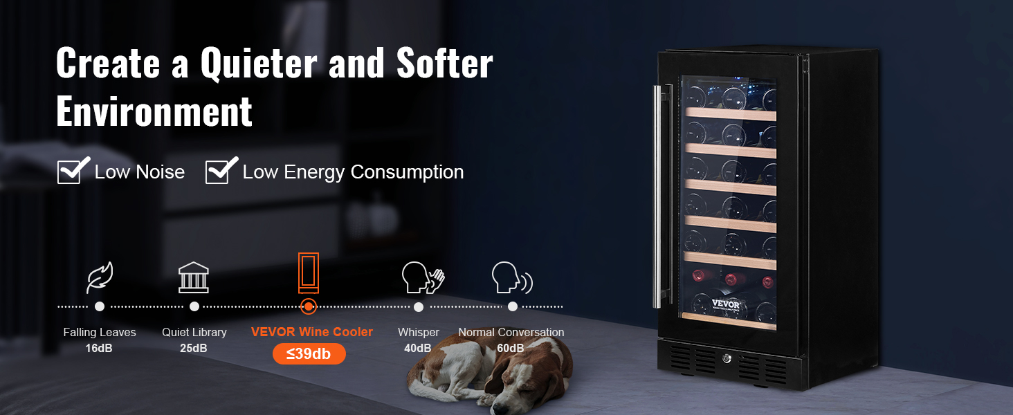 VEVOR Wine Cooler, 30 Bottles Capacity Under Counter Built-in or ...