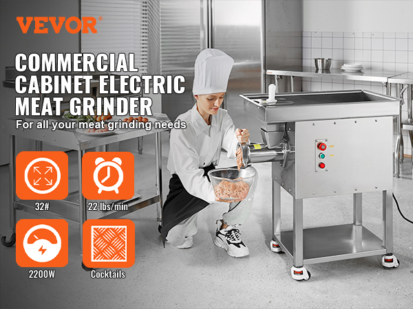 VEVOR Commercial Electric Meat Grinder 22Lb/Min 2200W Industrial ...