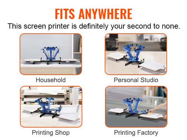 VEVOR Screen Printing Machine, 4 Color 2 Station, 360° Rotable Silk ...