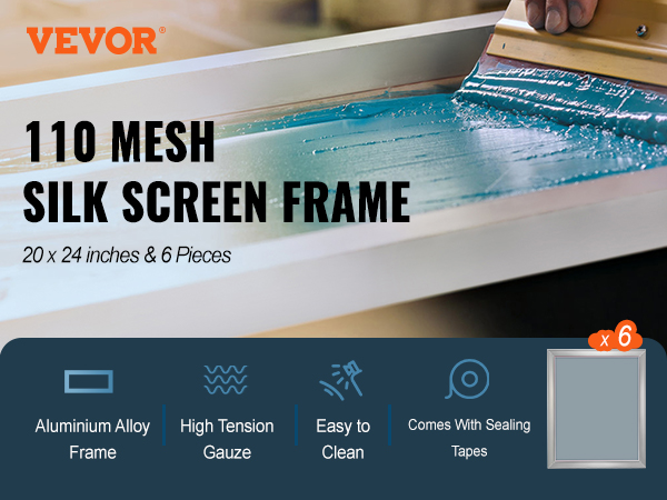 VEVOR Screen Printing Kit Silk Screen Printing Frame 20x24in 110 Count ...