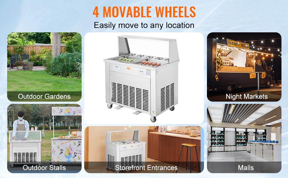 VEVOR Fried Ice Cream Roll Machine Rolled Ice Cream Maker 13.8x13.8 ...