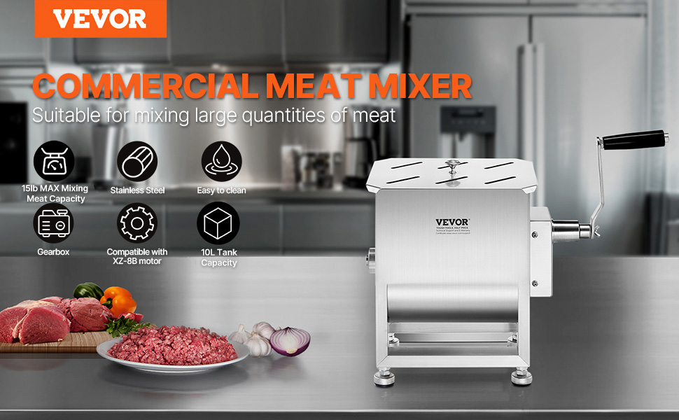 Manual Meat Mixer 15L Tank Mixing Max 15LB for Meat Sausage Mixer ...