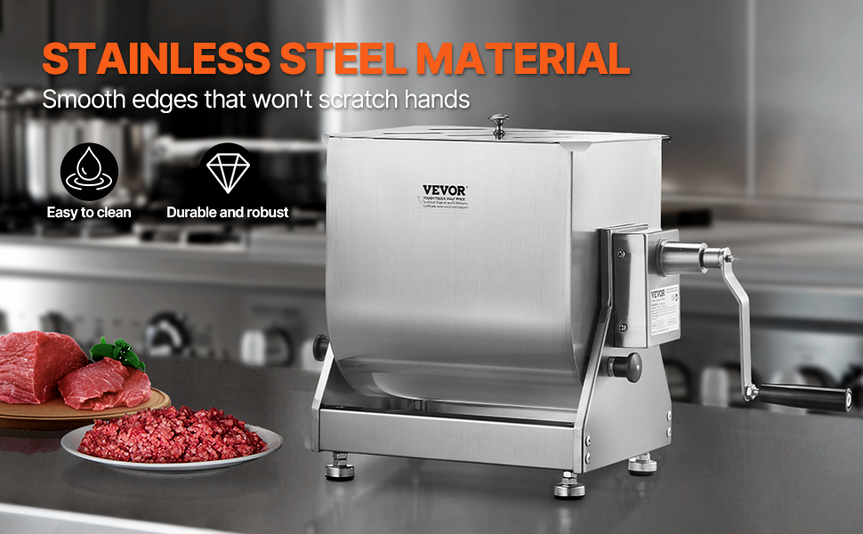 VEVOR Manual Meat Mixer 80L Tilt Tank Mixing Max 80LB for Meat Sausage ...