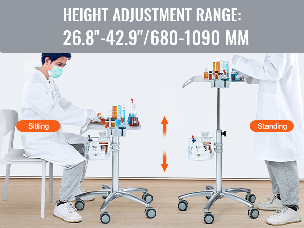 VEVOR Medical Cart, Salon Cart with Wheels, Mobile Trolley Cart 26.77 ...