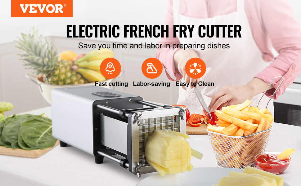 VEVOR Electric French Fry Cutter Stainless Steel Potato Vegetable ...