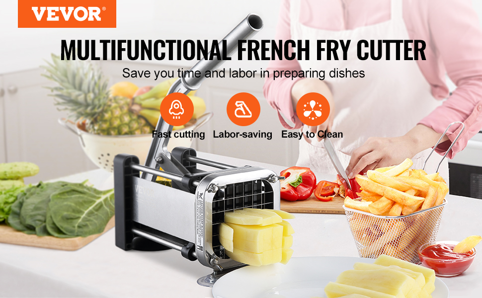 French Fry Cutter Stainless Steel Potato Vegetable Slicer Chopper w ...