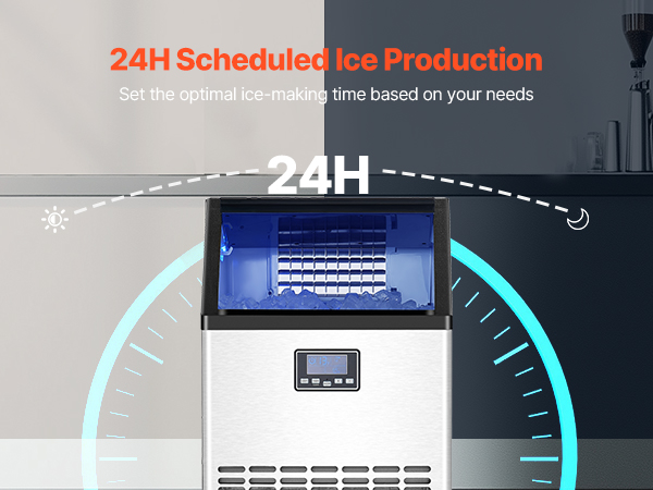 VEVOR Commercial Ice Maker Freestanding Cabinet Machine 100lbs/24H 45 ...