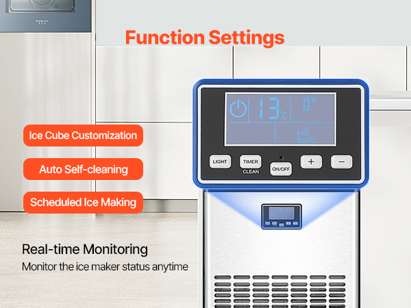 VEVOR Commercial Ice Maker Freestanding Cabinet Machine 100lbs/24H 45 ...