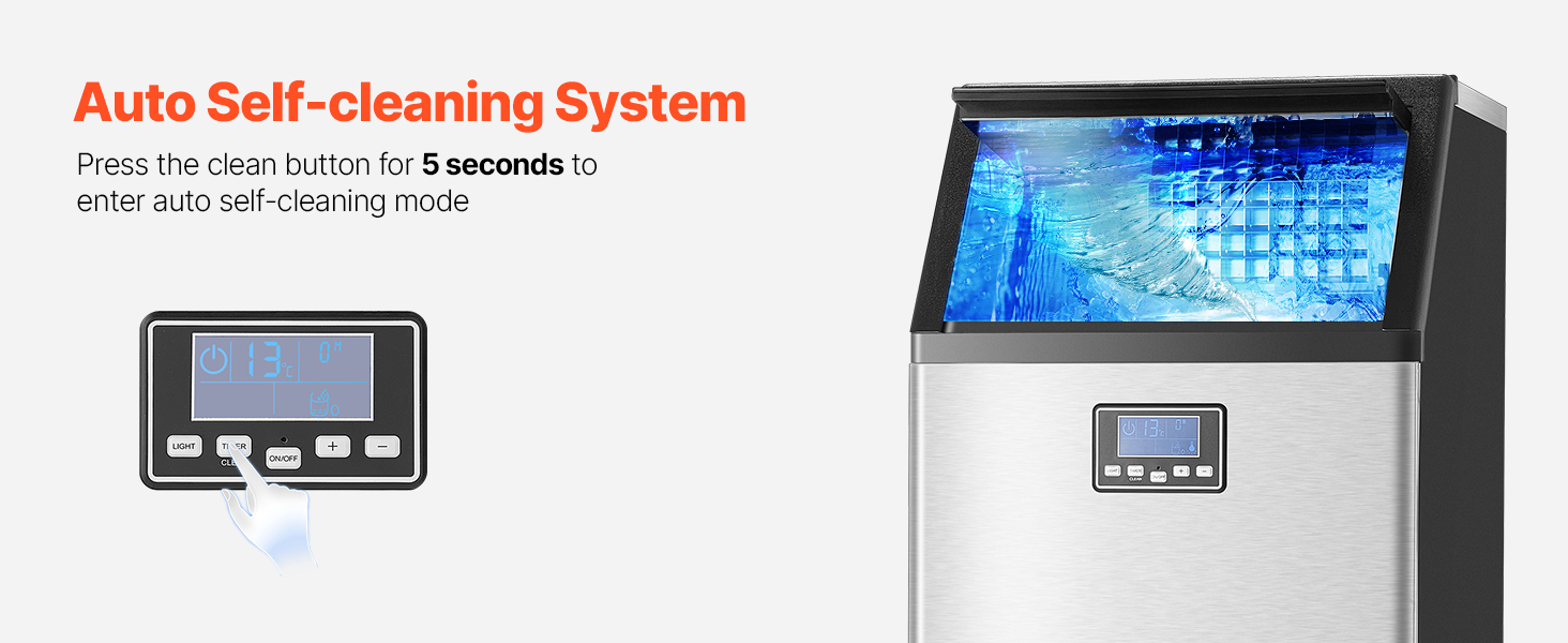 VEVOR Commercial Ice Maker Freestanding Cabinet Machine 100lbs/24H 45 ...